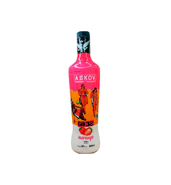 GIN DOCE 38% ASKOV MORANGO 6X900ML - Comercial Bolsao